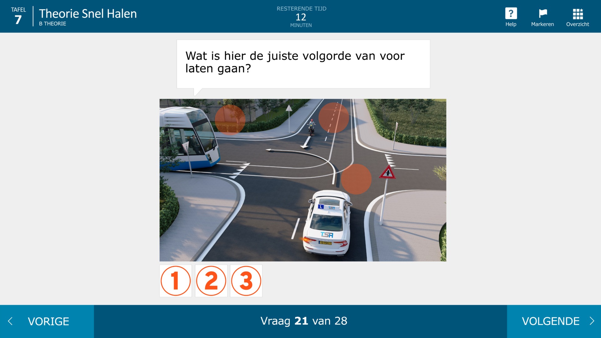 Voorrang regels van de tram gratis oefenen voor het CBR examen